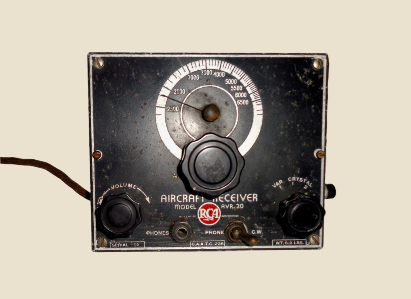 1940s WW2 RCA Aircraft Receiver Model AVR-20 Used By Military Spotter ...