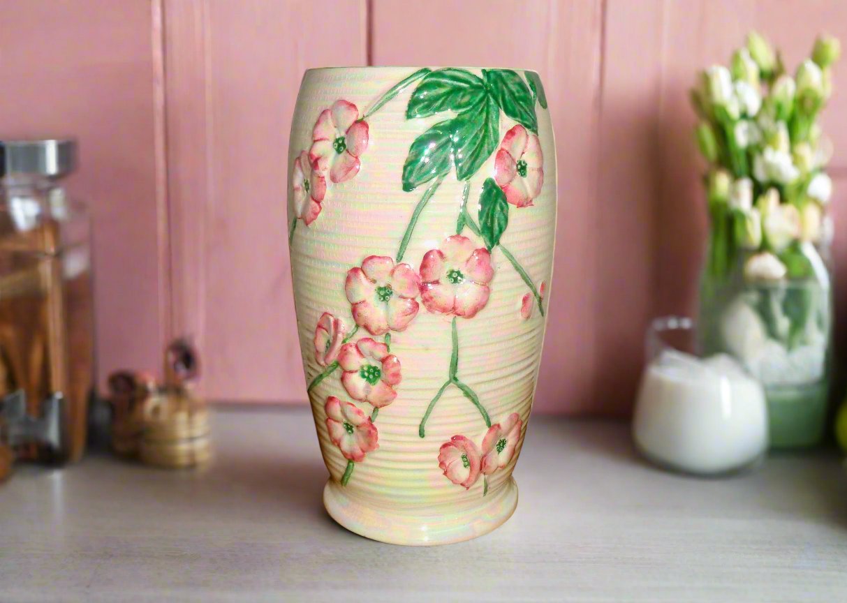 1950s Maling Pink Lustreware Art Pottery Vase Model Blossom 6584 ...
