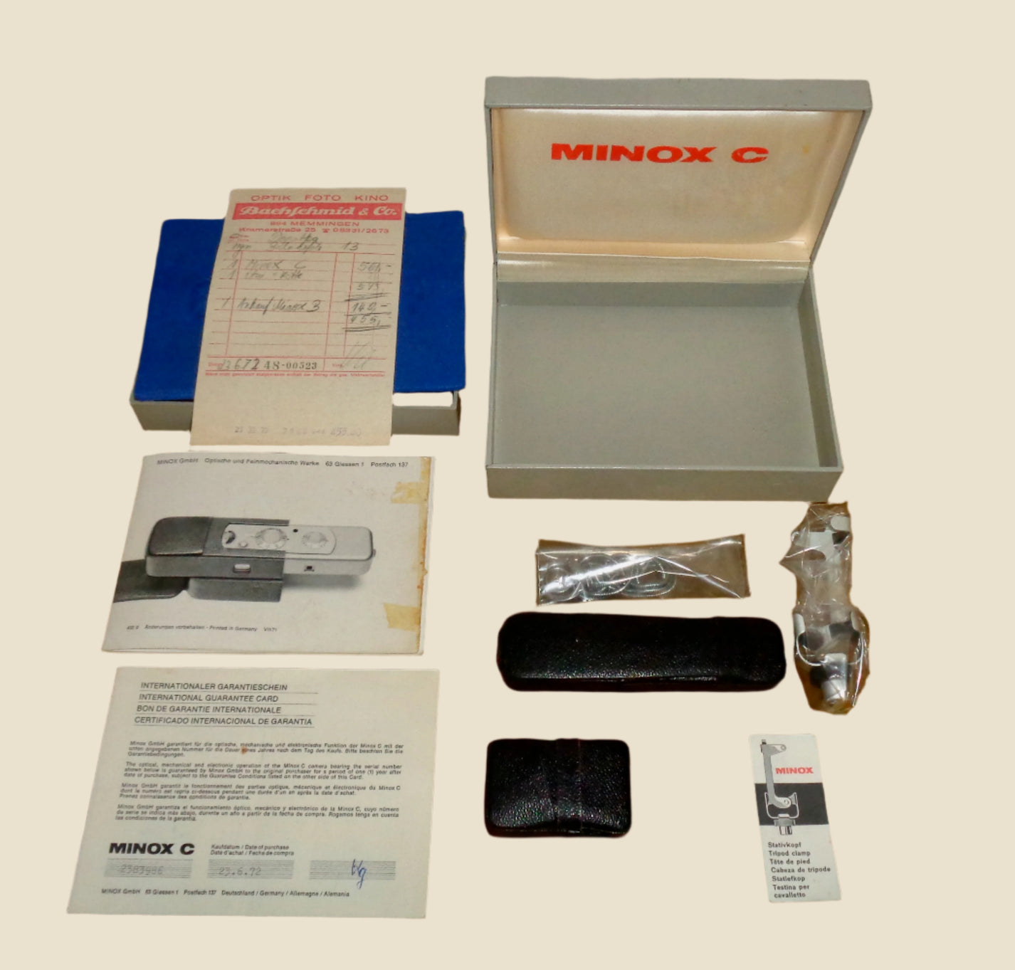 1972 Minox C Subminiature / Spy Camera In Chrome With Original Box, Ca ...