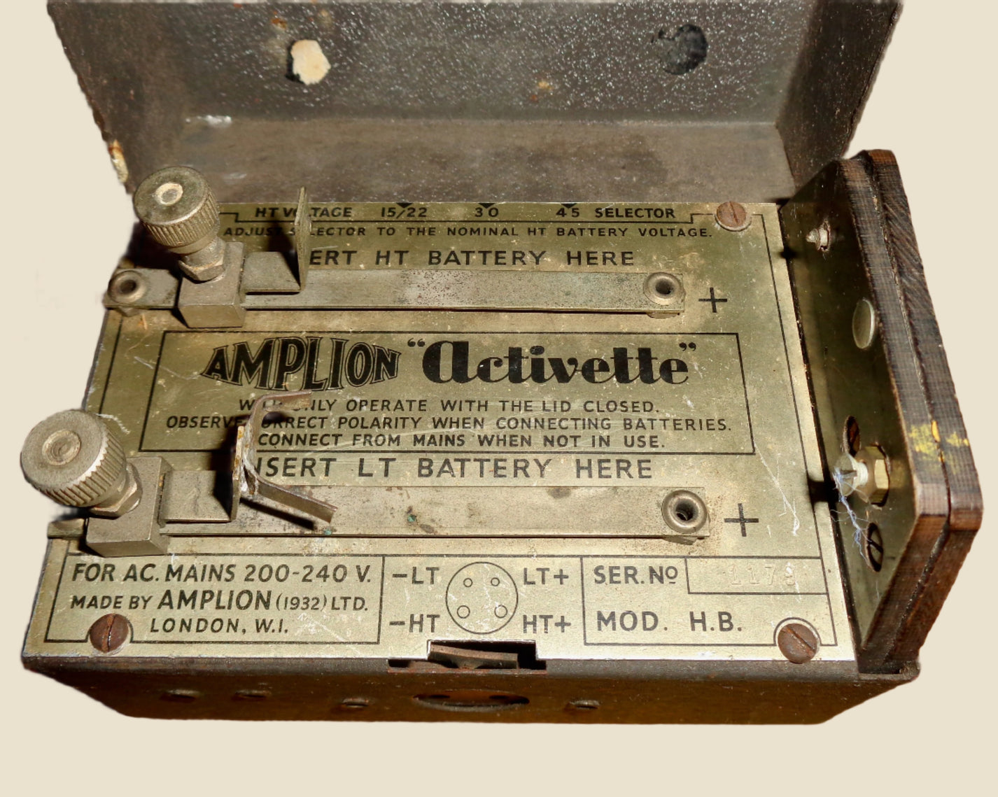 1950s Amplion Activette Model HB Medresco Hearing Aid Battery Charger ...