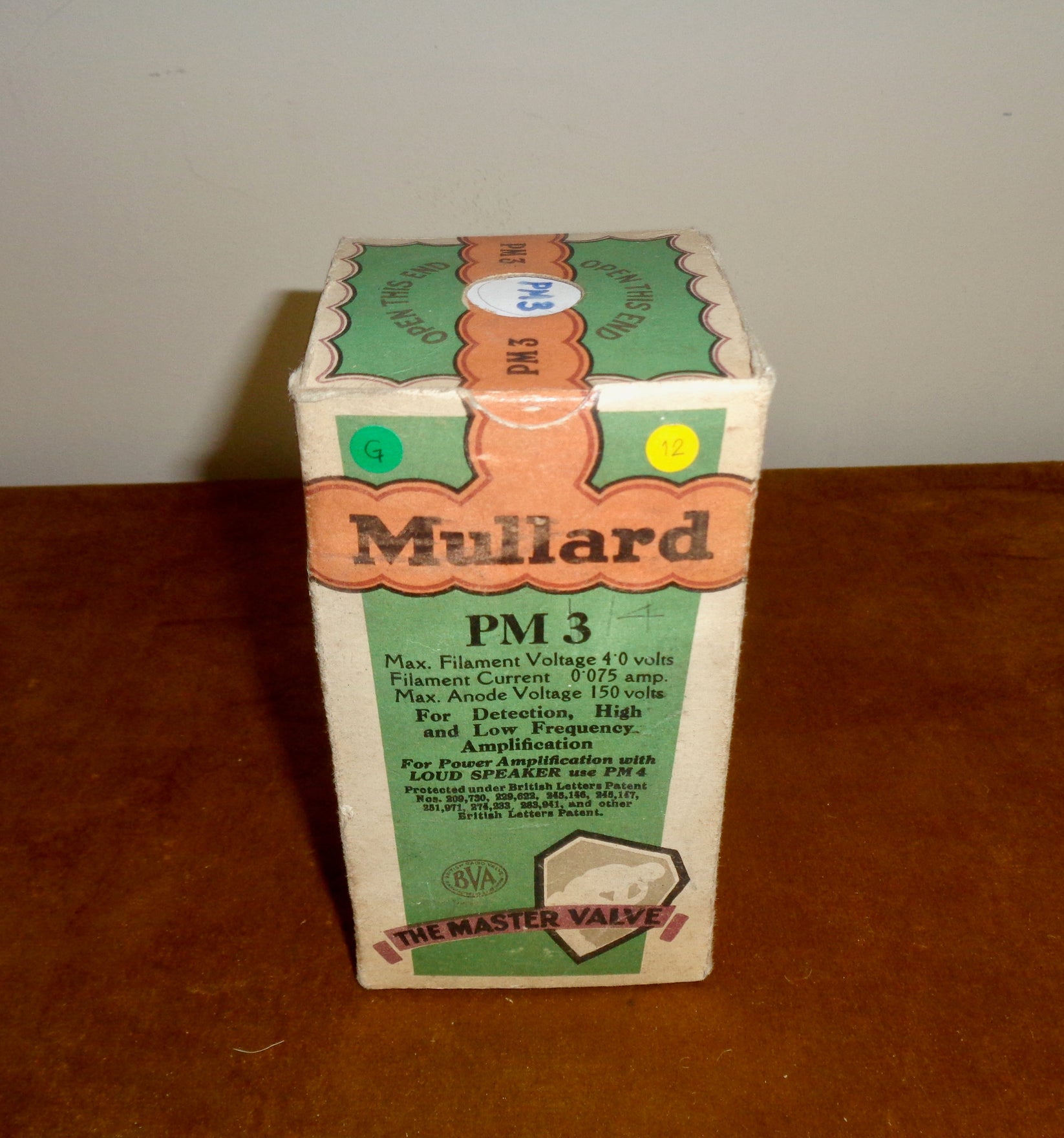 1920s Mullard PM3 Radio Triode Valve In Its Original Box – Mullard ...