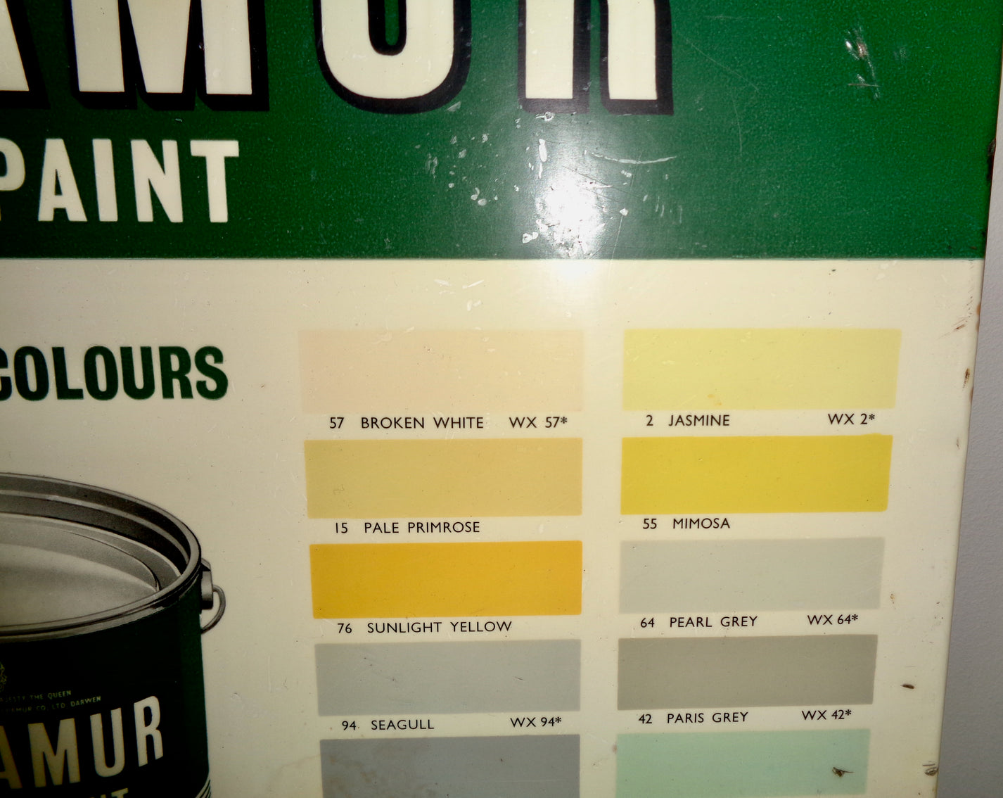 1950s Walpamur Water Paint Advertising Sign / Paint Colour Chart ...