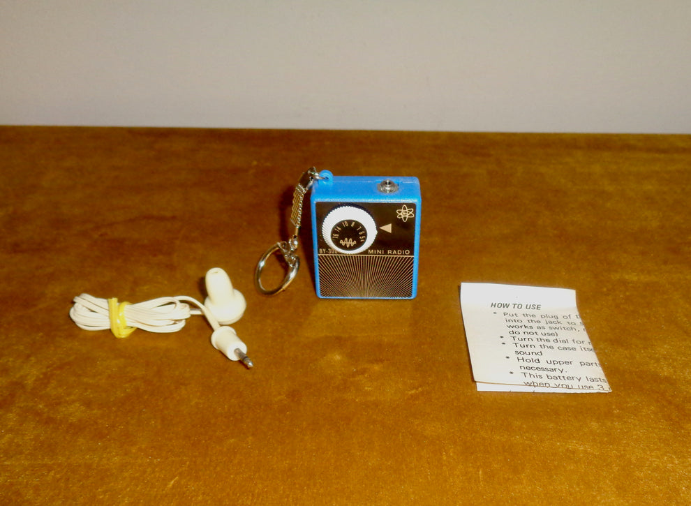 1960s Blue Mini Radio BY-300 Portable Battery Micro Pocket Transistor ...