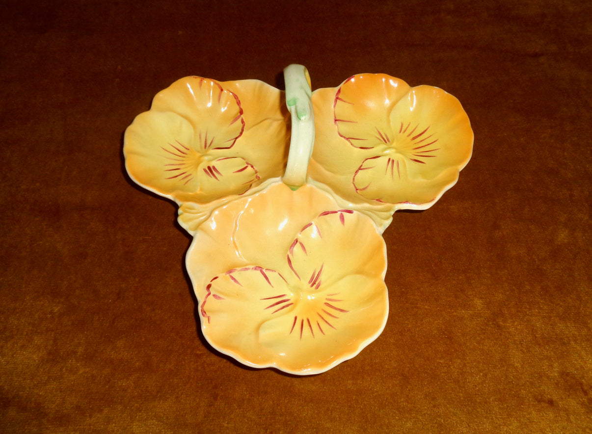 Art Deco Beswick 593 Pansy Triple Dish With Loop Handle – Mullard ...