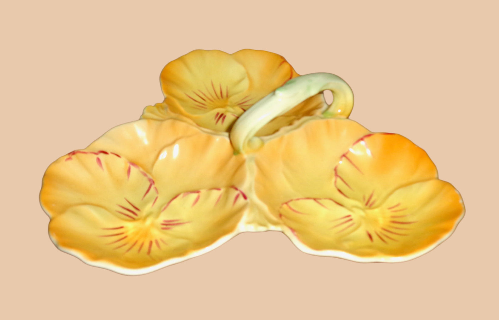 Art Deco Beswick 593 Pansy Triple Dish With Loop Handle – Mullard ...