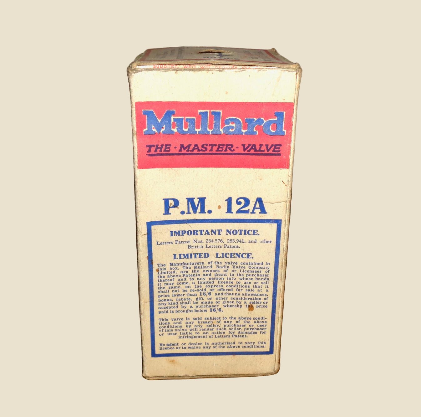 1930s Mullard PM12A Metallised Screened Grid Valve In Its Original Box ...