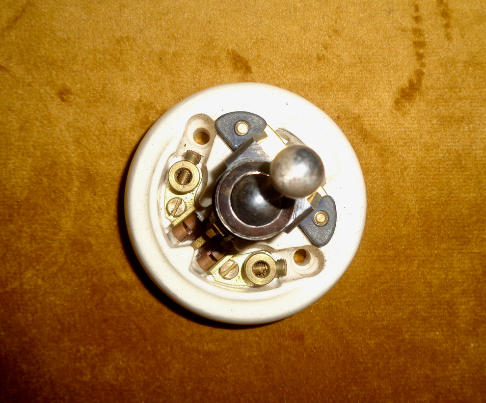 Vintage Tucker Telac Chrome / White Ceramic British Toggle Light Switc ...