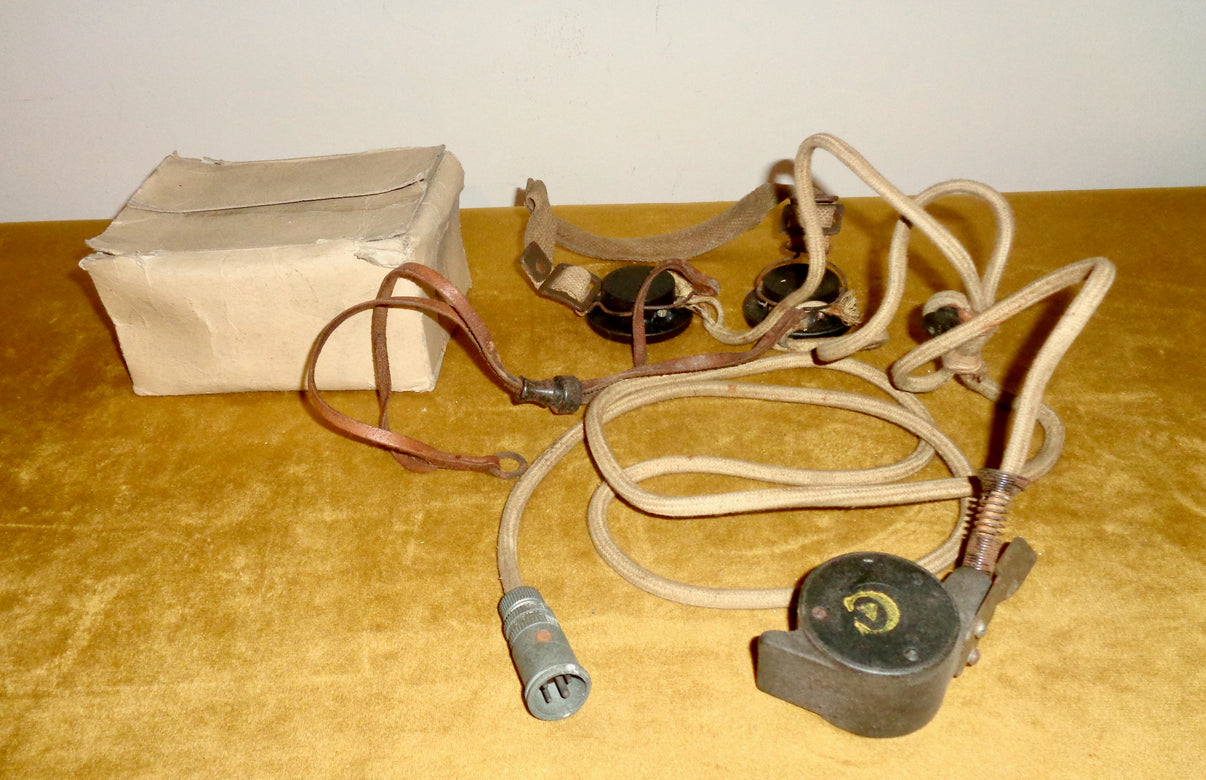 WW2 Canadian WS58 Headset Comprising Dominion Headphones with DM1 Micr ...