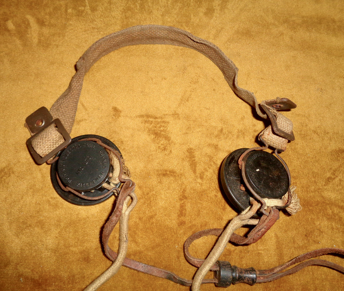 WW2 Canadian WS58 Headset Comprising Dominion Headphones with DM1 Micr ...