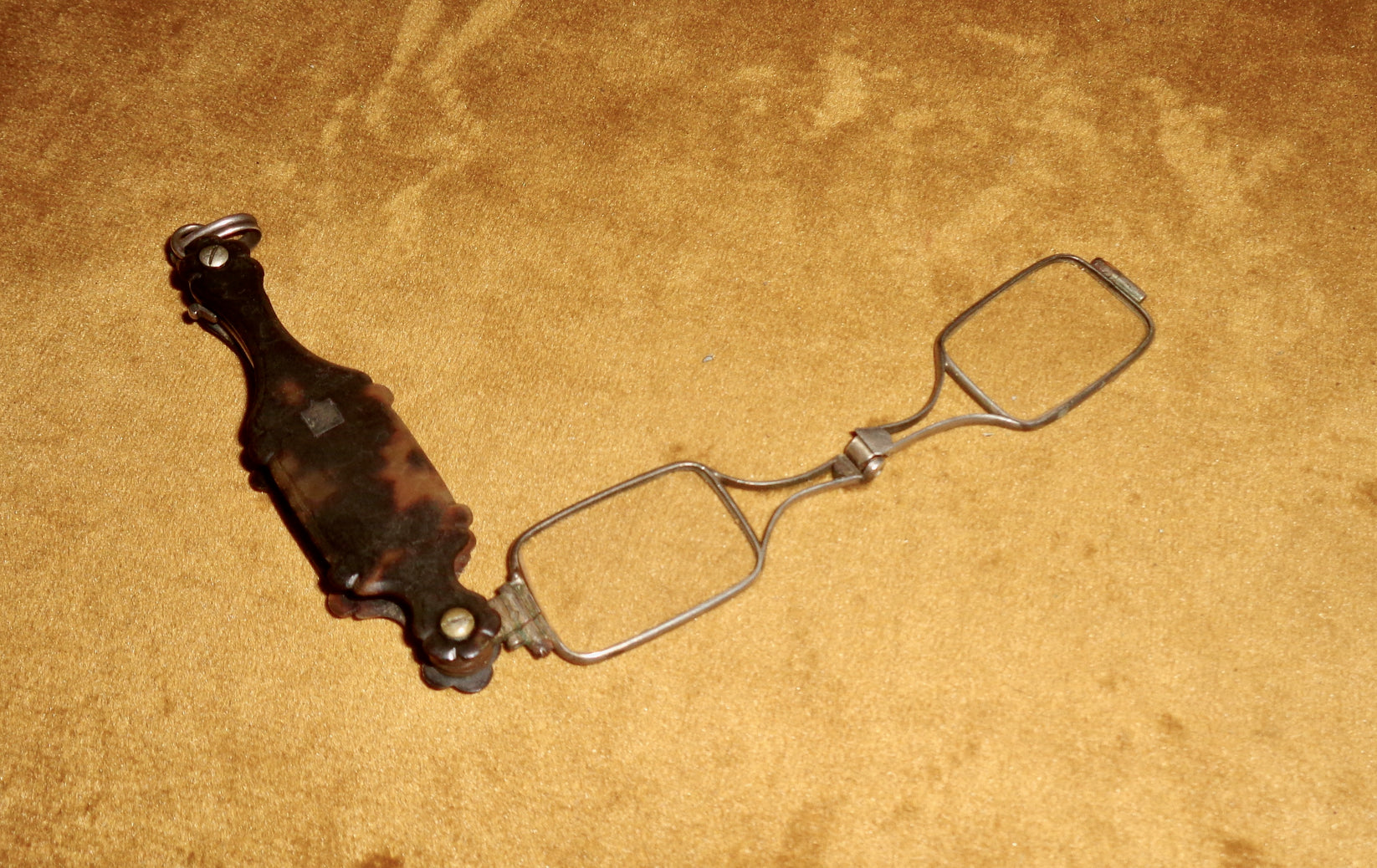 Pair of Antique Metal Folding Lorgnettes With Rectangular Lenses ...