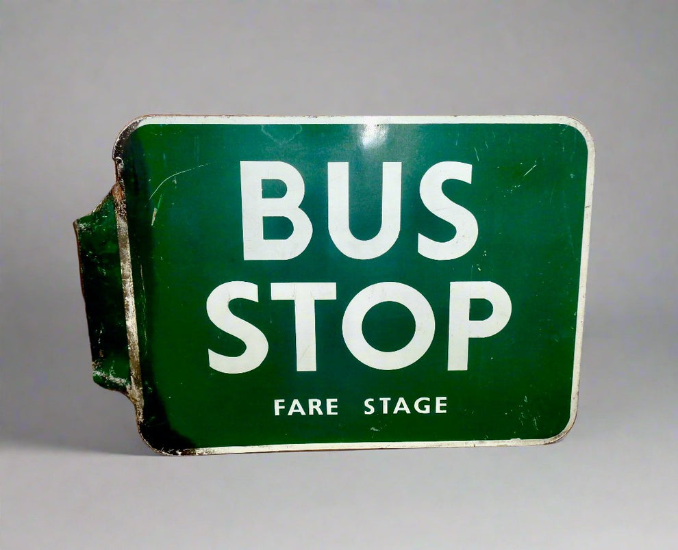 Vintage Ipswich Green Double Sided Bus Stop Sign In Aluminium – Mullard ...