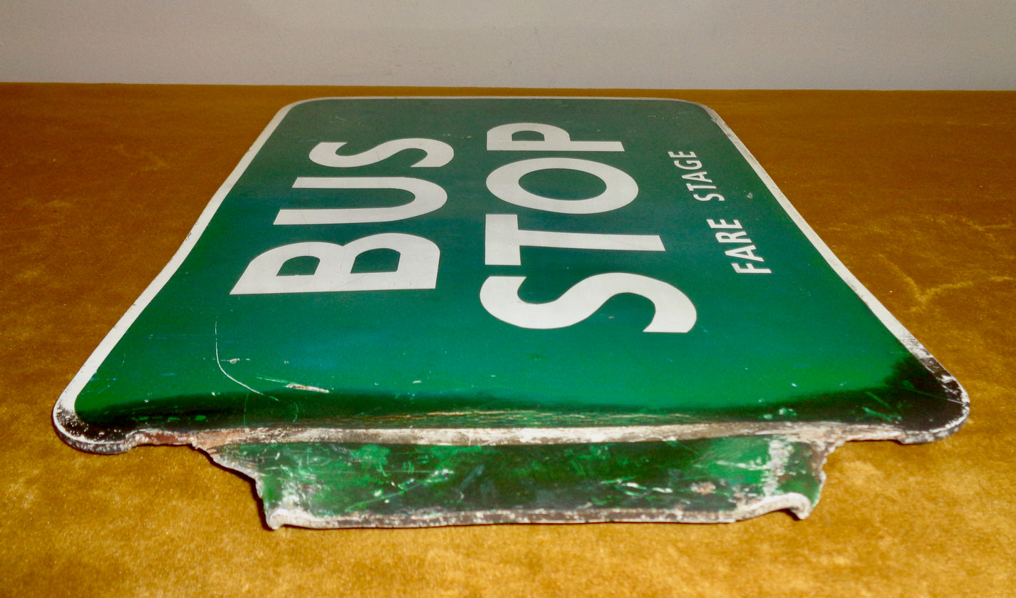 Vintage Ipswich Green Double Sided Bus Stop Sign In Aluminium – Mullard ...
