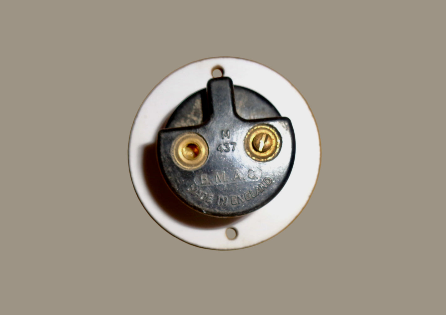 Vintage BMAC 437 White Plastic Bus Bell Push With Red Button On A Bake ...