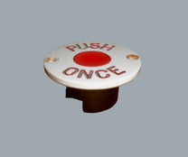 Vintage BMAC 437 White Plastic Bus Bell Push With Red Button On A Bake ...
