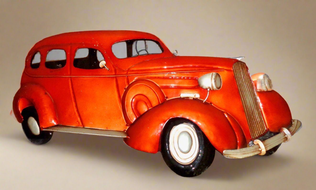 Metal Classic Car Art 3D Effect 2ft 4" Wall Sign With Orange Bodywork ...