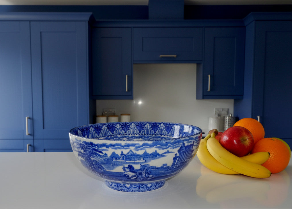 Vintage Cauldon Ware Triumphal Chariot Pottery 8 Inch Bowl With Blue A ...