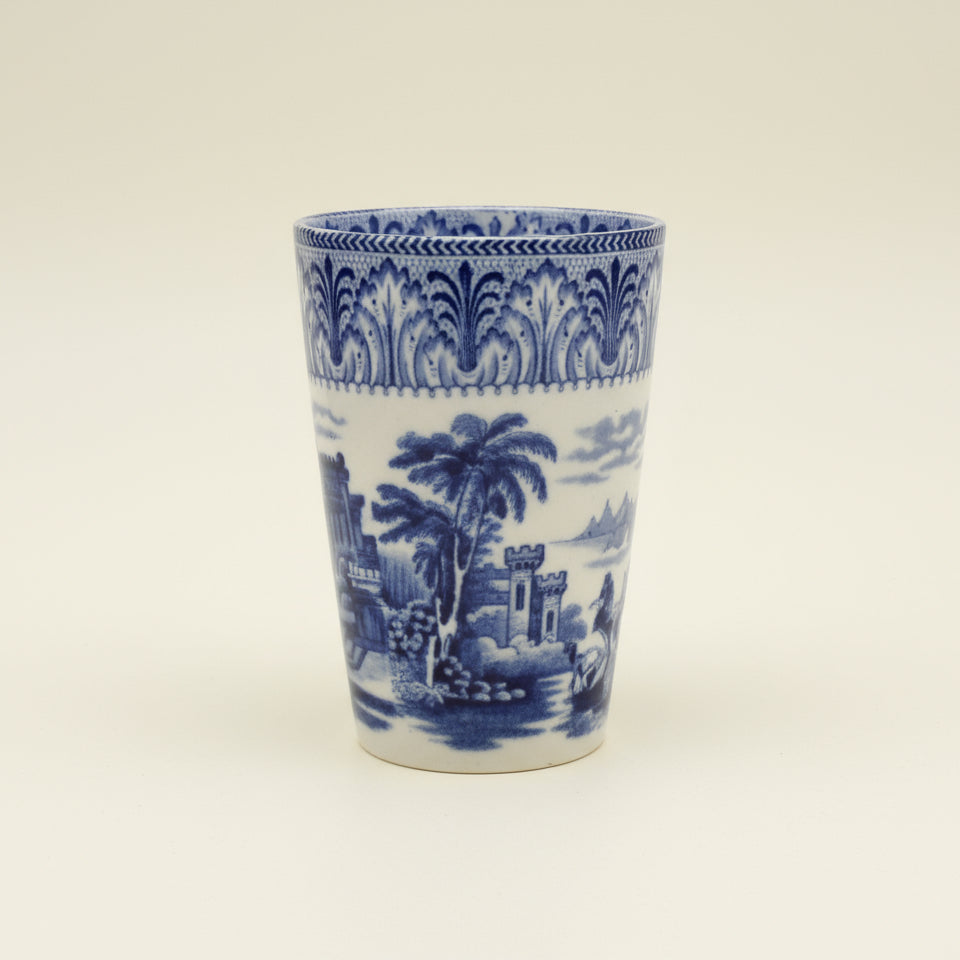 Vintage Cauldon Ware Triumphal Chariot Pottery Beaker With Blue And Wh ...