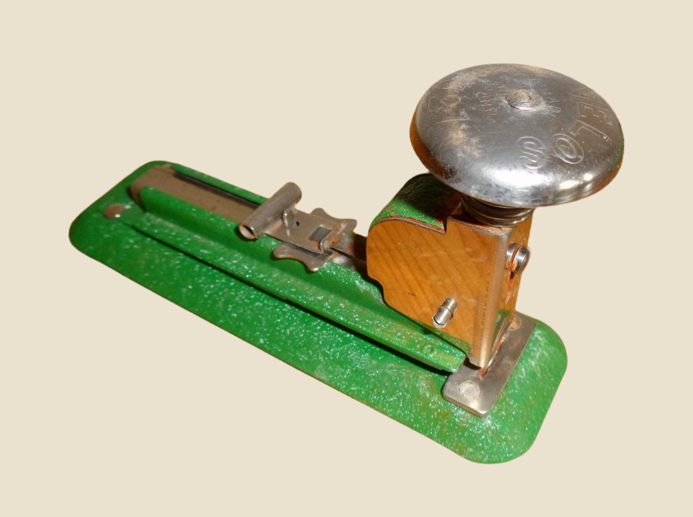 1940s Velos 327 Stapler / Stapling Machine With A Green Crinkle Finish ...