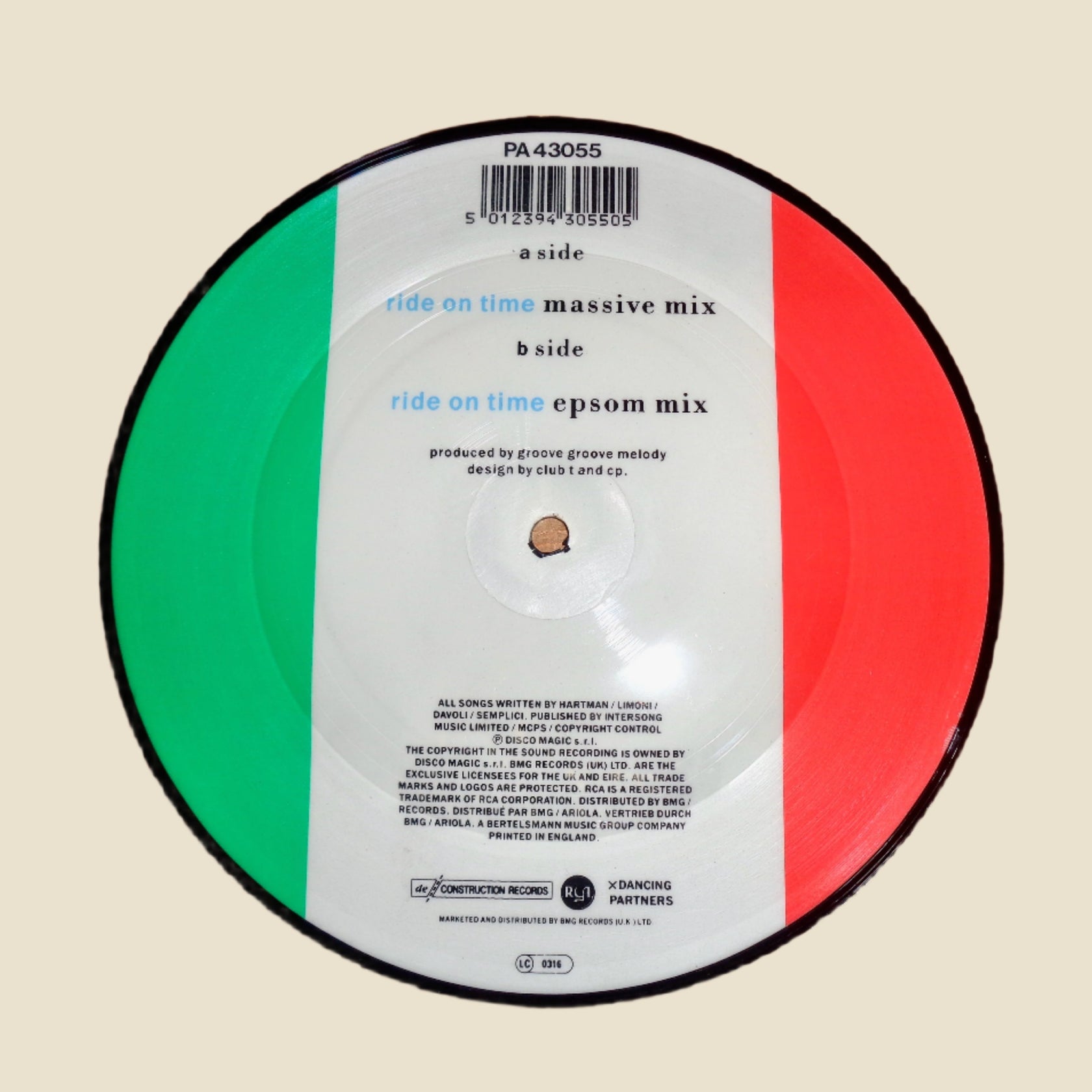 1989 Black Box Ride On Time RCA Picture Disc 45 RPM 7" Single Vinyl Re ...