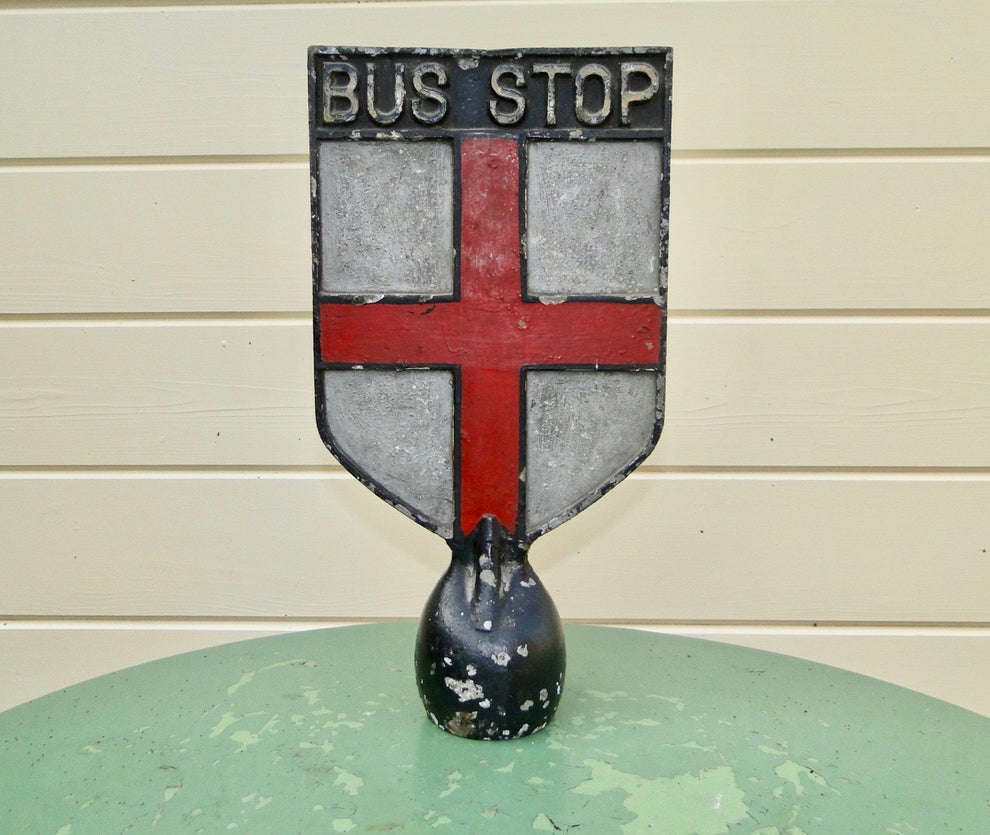 1940s Lincoln City Pole Top Bus Stop Sign – Mullard Antiques and ...