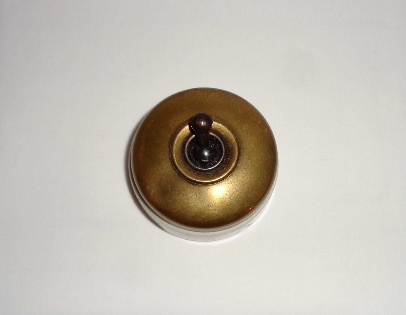 Vintage Crabtree Brass / White Ceramic British Toggle Light Switch ...