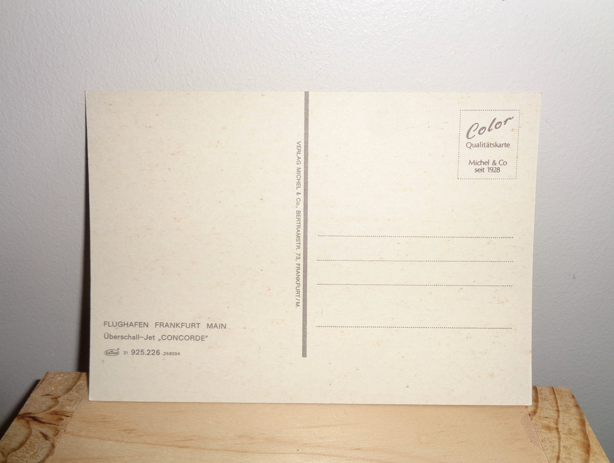 Vintage Concorde Postcard Featuring Concorde at Frankfurt Main Airport ...