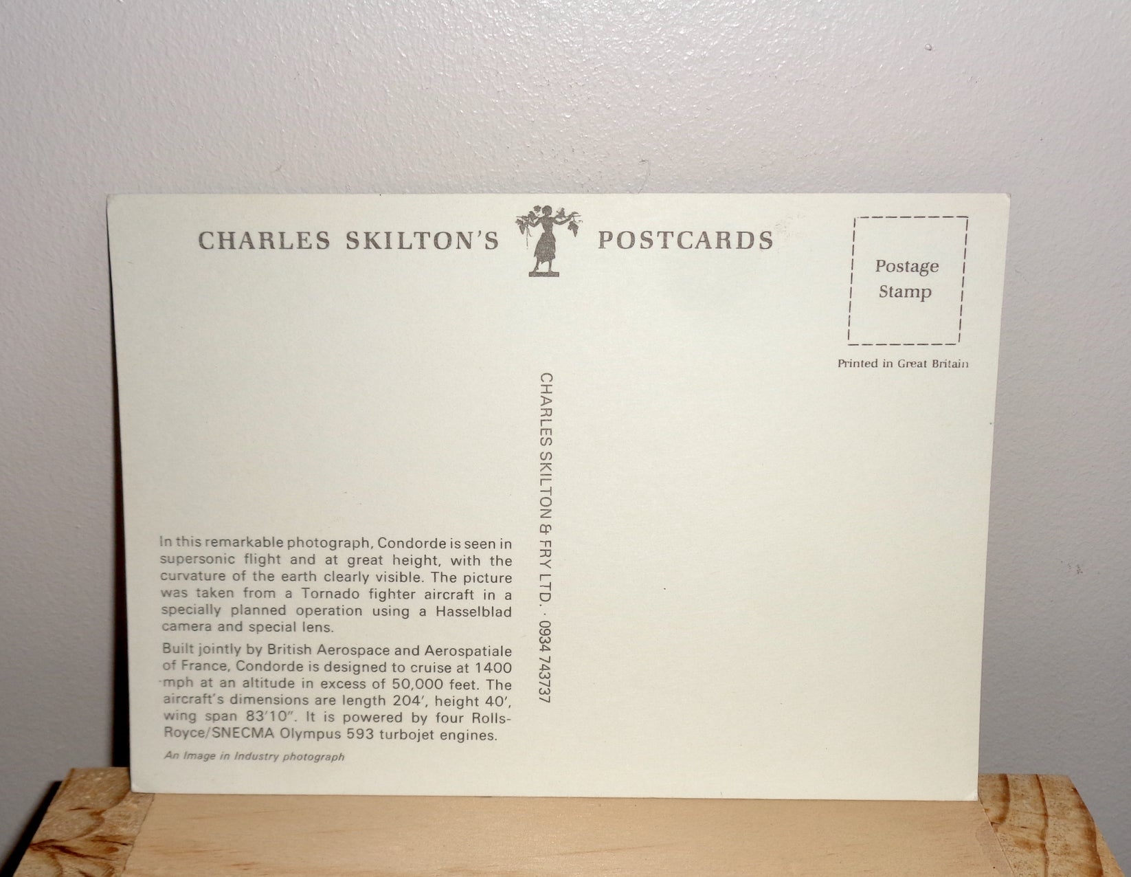 Vintage Concorde Postcard Featuring Concorde In Flight Taken From A To ...