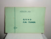 Original Quad FM1 Tuner Instruction Book With Green Cover – Mullard ...