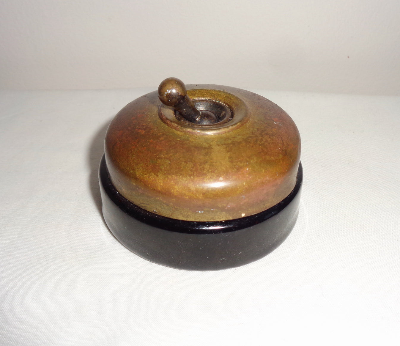 Vintage Crabtree Brass / Brown Ceramic British Toggle Light Switch ...