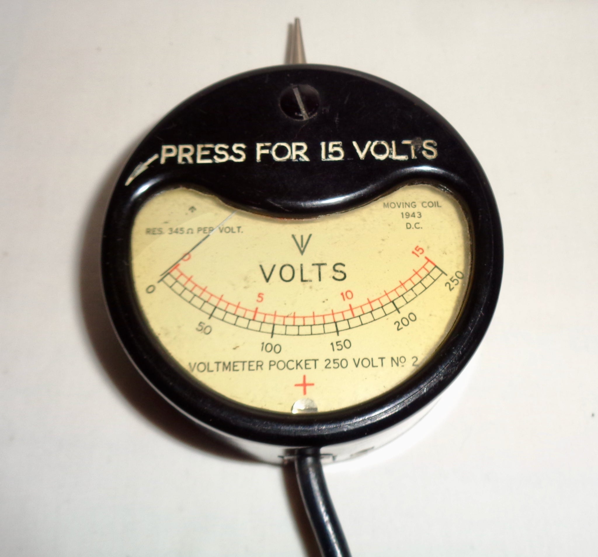 WW2 1943 British Army Moving Coil Voltmeter Pocket 250 Volt No.2 ZA737 ...