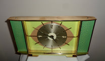 Vintage METAMEC Atomic Eye Shelf/Mantle Clock In Brass With Green Crac ...