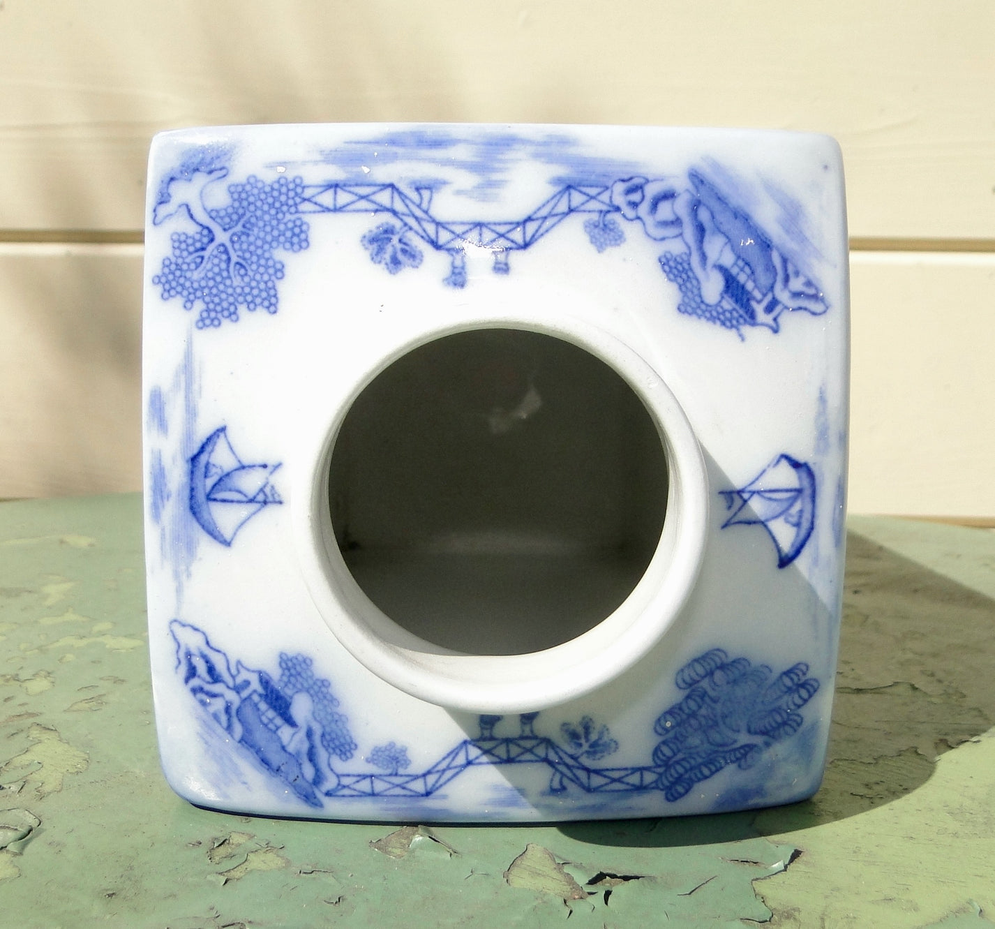 1930s Ringtons Maling Square Two Temples Willow Tea Caddy – Mullard ...