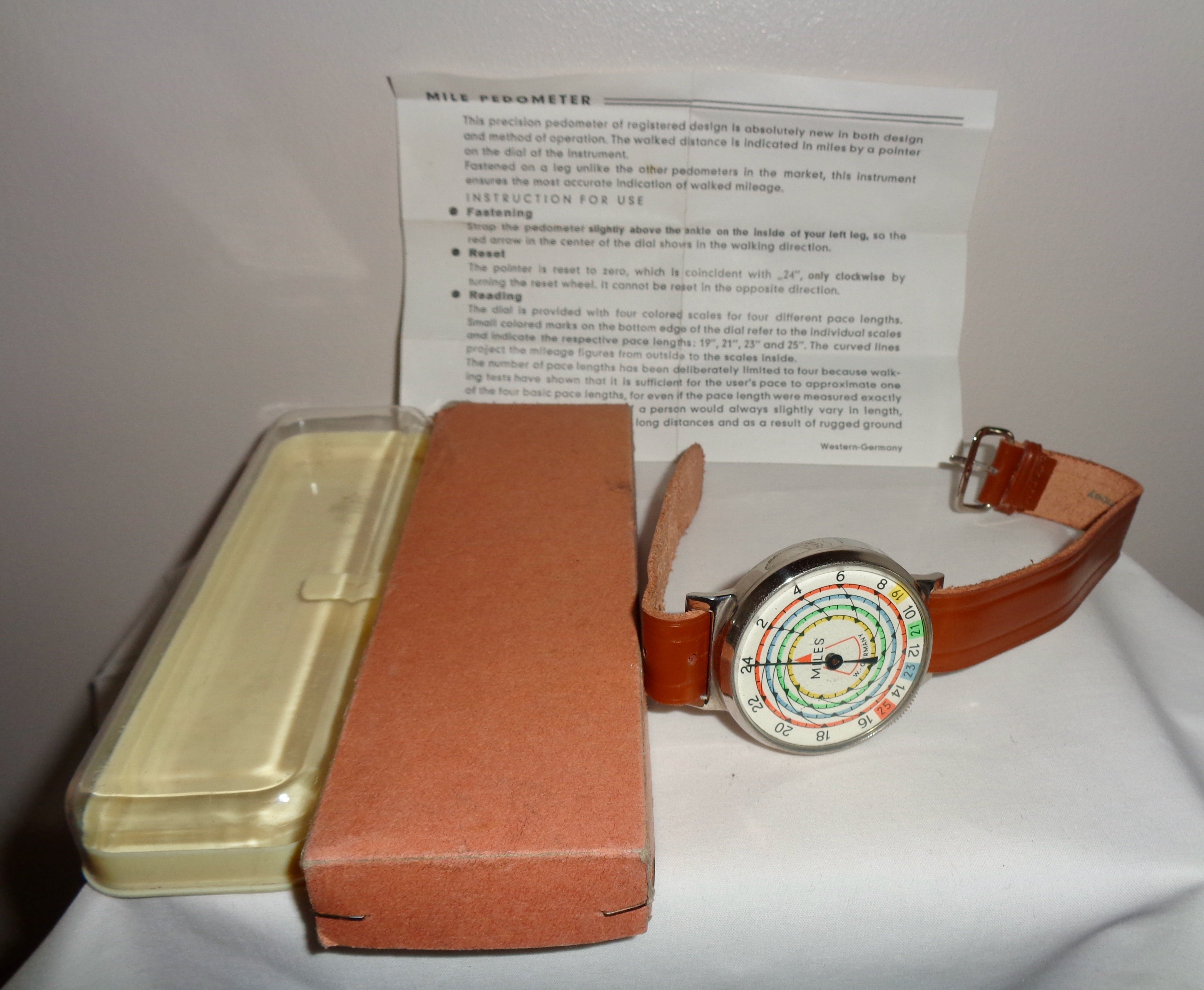 1960s Mechanical West German Ankle Pedometer In Original Box – Mullard ...