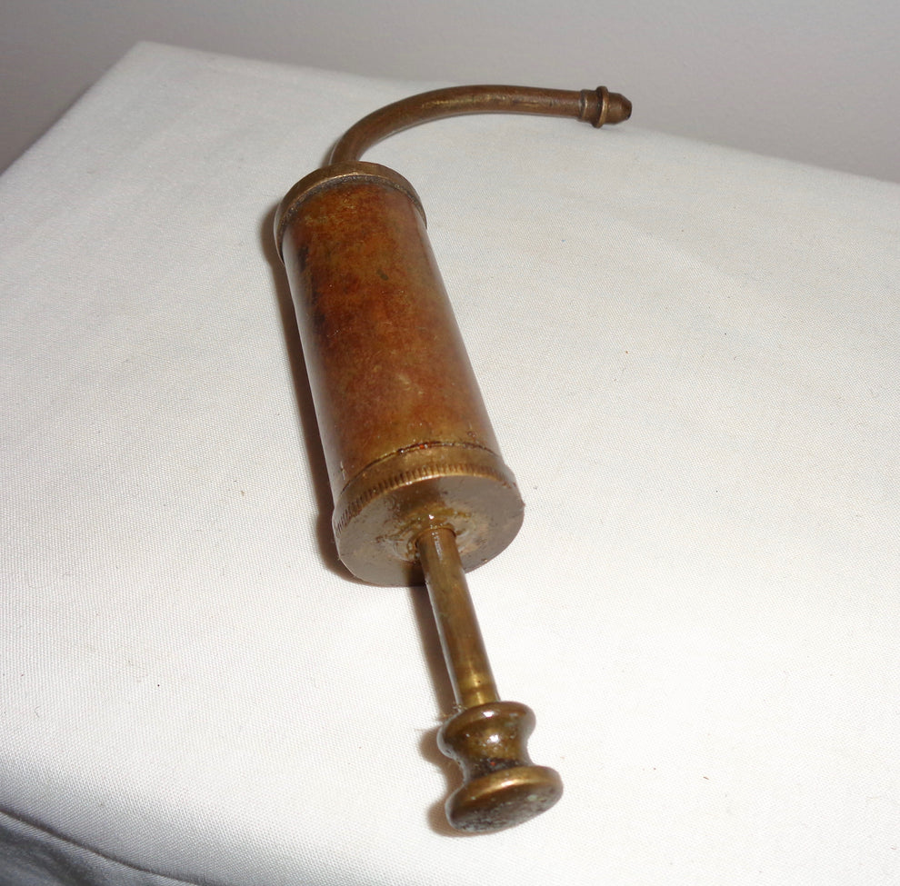 Miniature Vintage Brass Pump Grease Gun With Curved Applicator ...