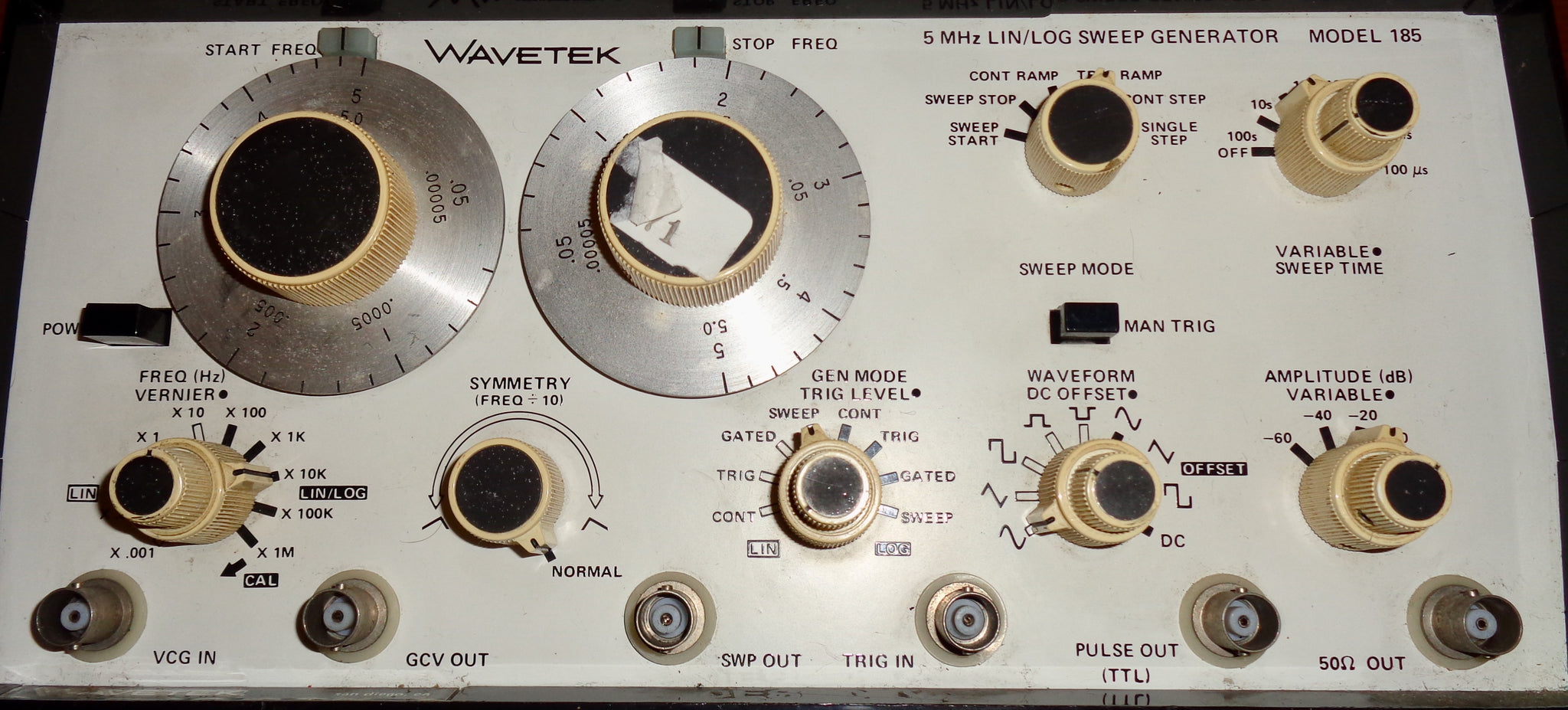 1970s Wavetek Model 185 5MHz Lin/Log Sweep Generator/ Wobbulator ...