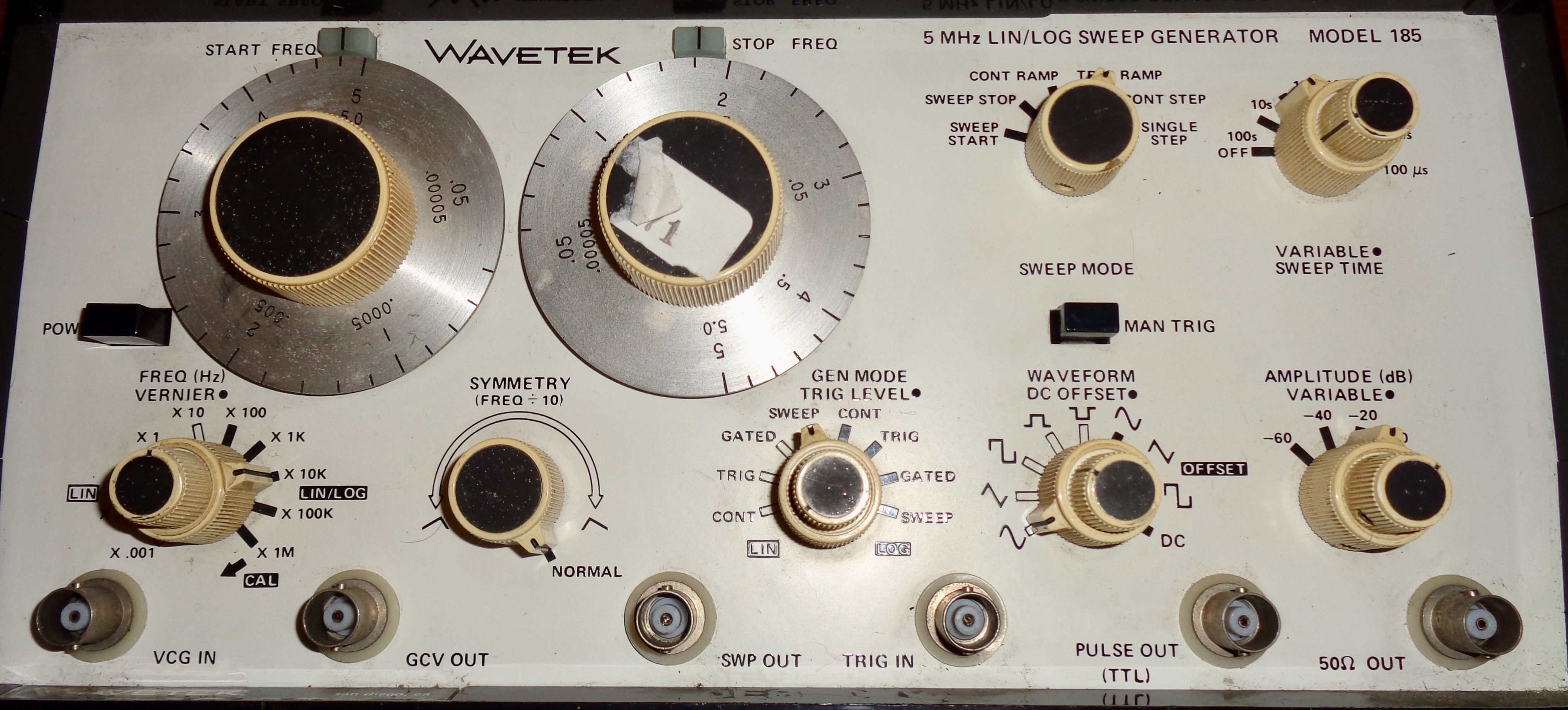 1970s Wavetek Model 185 5MHz Lin/Log Sweep Generator/ Wobbulator ...