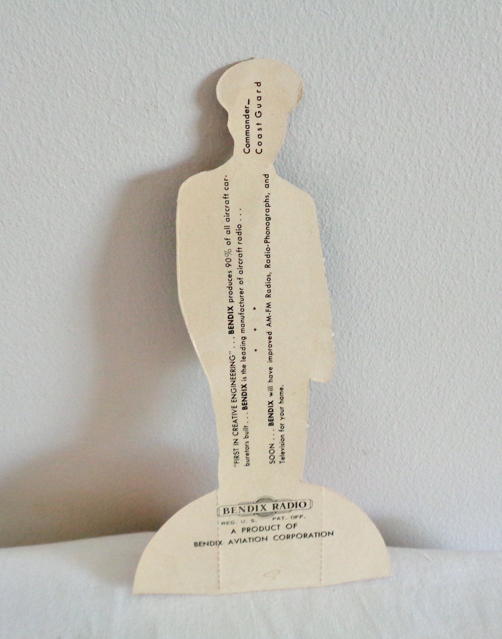 WW2 Bendix Aviation Company USA Commander Coast Guard Paper Figure/Dol ...