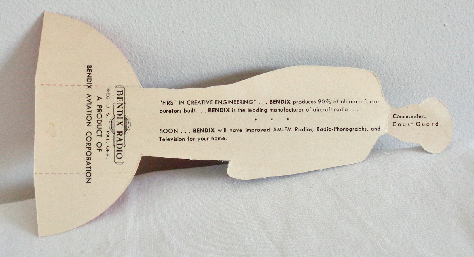 WW2 Bendix Aviation Company USA Commander Coast Guard Paper Figure/Dol ...
