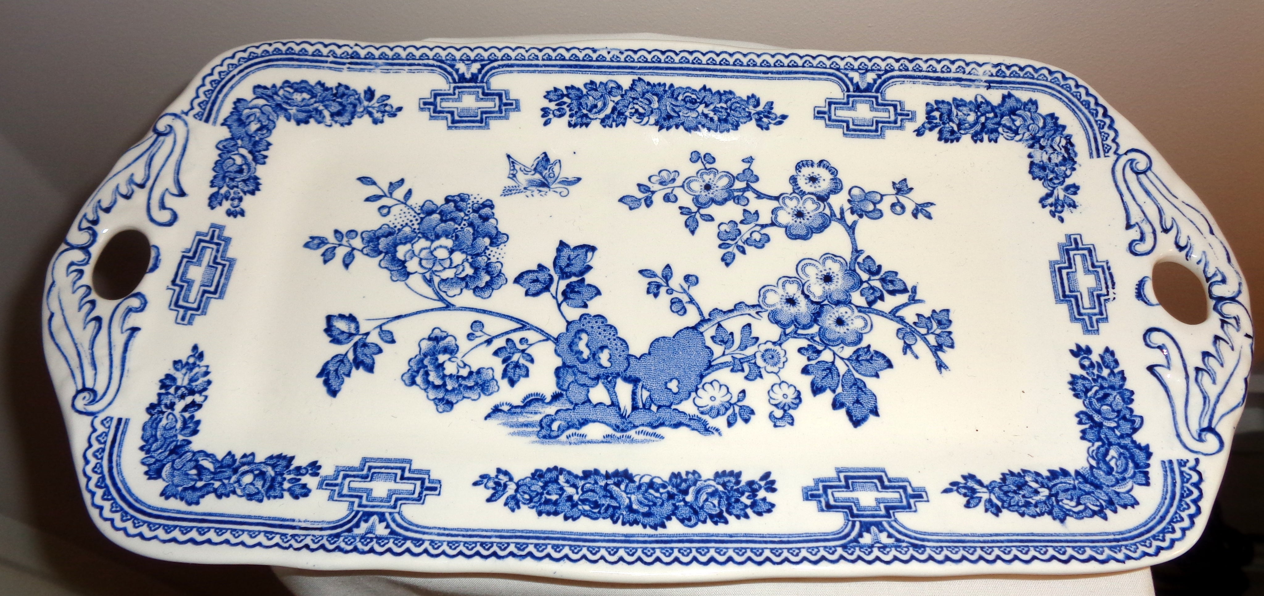 Vintage Mason’s Manchu Blue Ironstone Sandwich Plate – Mullard Antiques ...