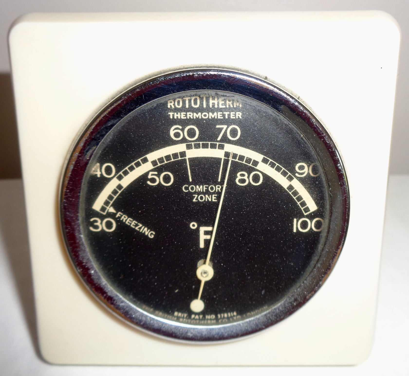 1930s White Bakelite Square Rototherm Thermometer – Mullard Antiques ...