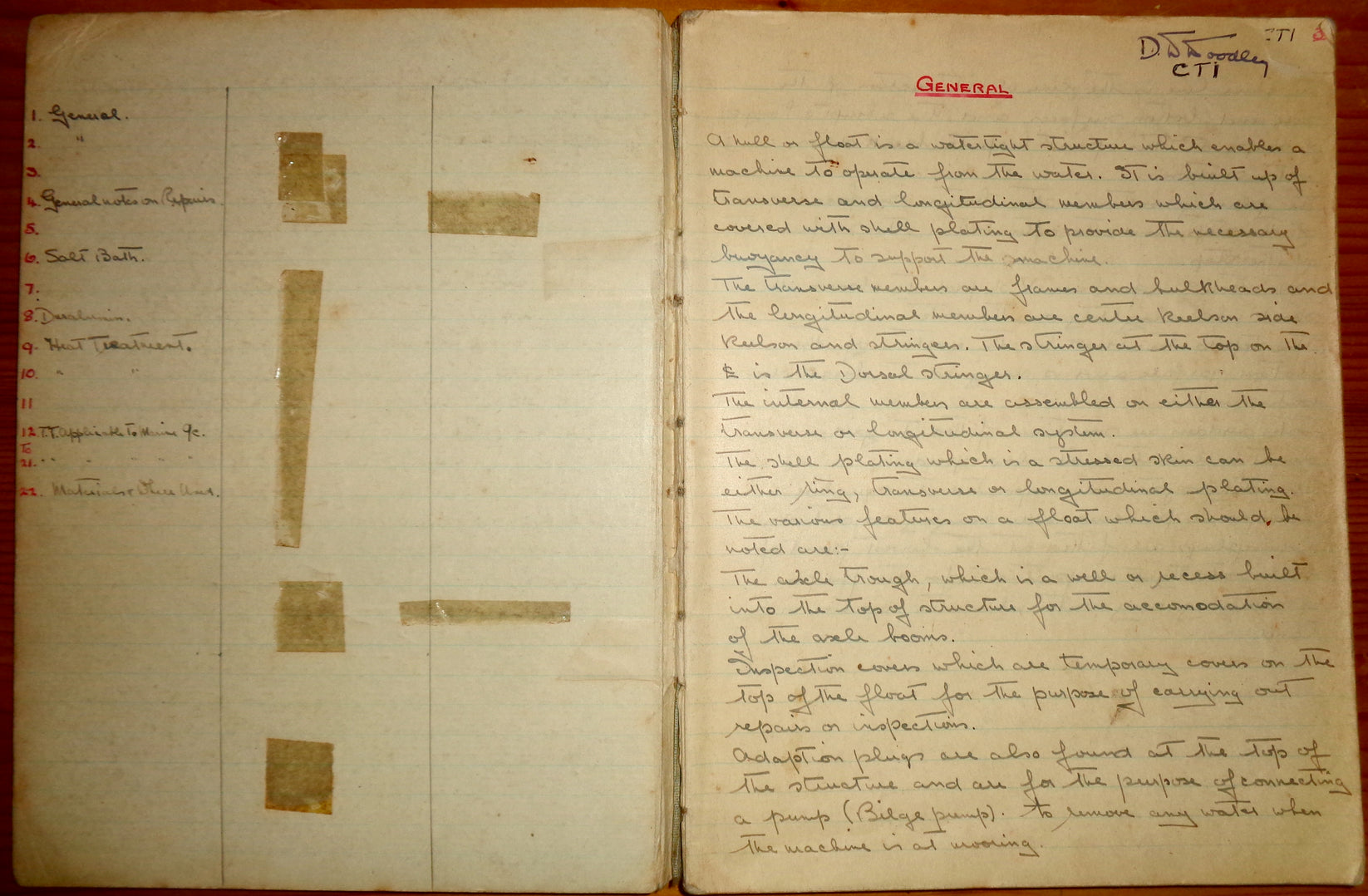 WW2 RAF Seaplane Hull And Float Engineer's Note Book With Two Cartoon ...