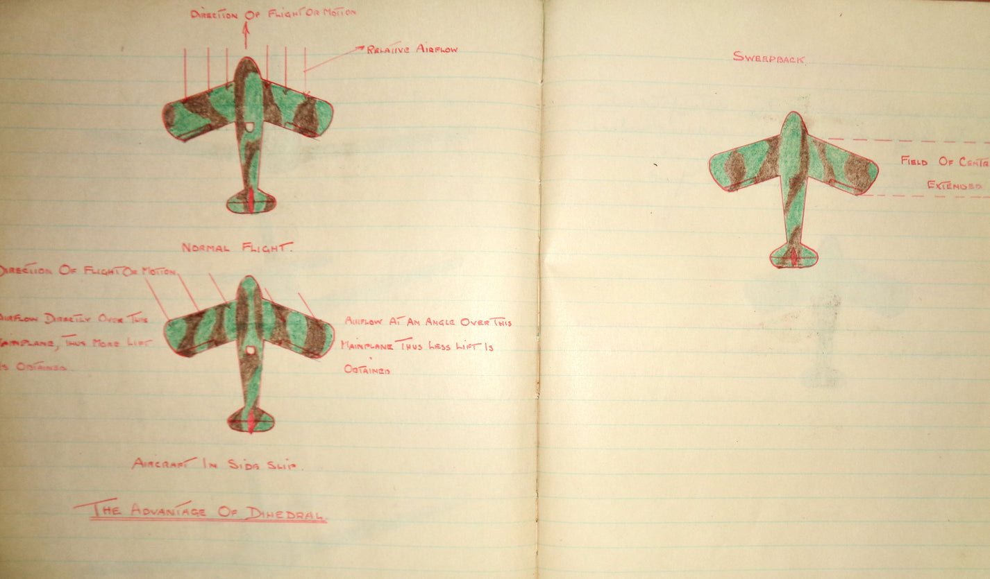 WW2 RAF Seaplane Hull And Float Engineer's Note Book With Two Cartoon ...