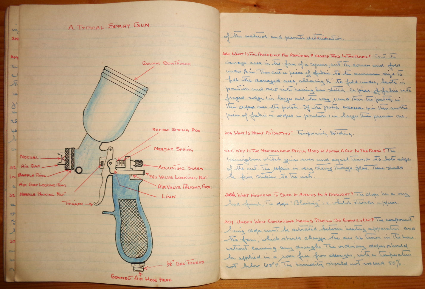 WW2 RAF Seaplane Hull And Float Engineer's Note Book With Two Cartoon ...