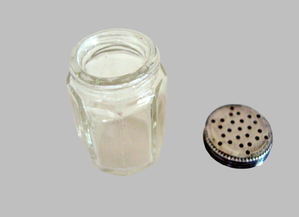 Vintage Mini Picnic Sterling Silver Pressed Glass Pepper Pot Shaker ...