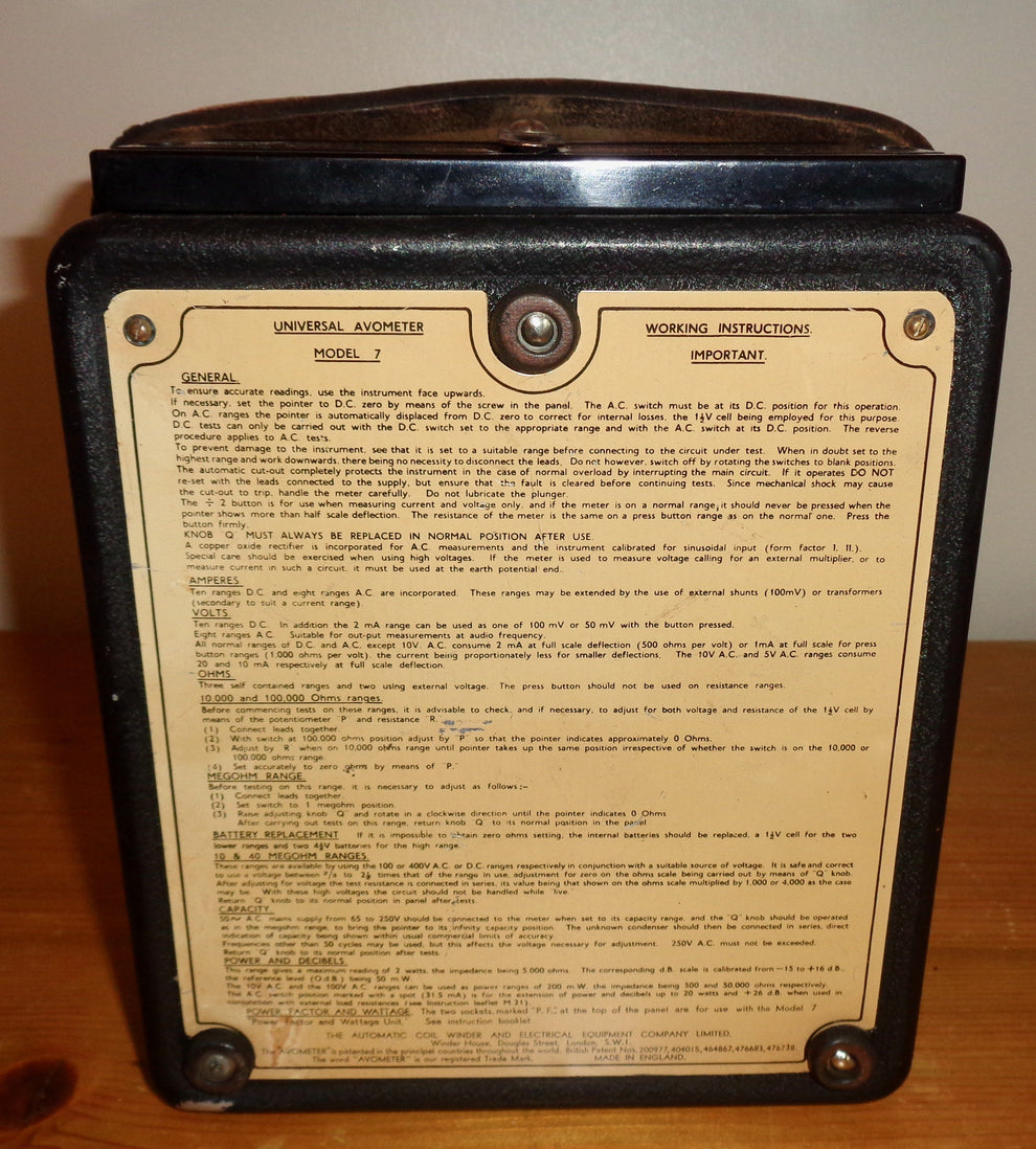 1940s Universal Avometer Model 7 With Tan Leather Transit Case ...