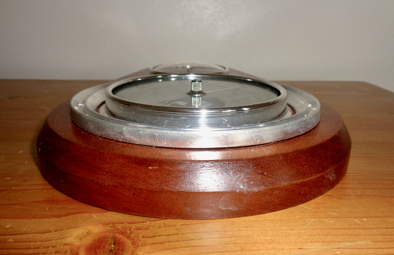 1950s Shortland SB Aneroid Barometer and Thermometer In A Wood Surroun ...