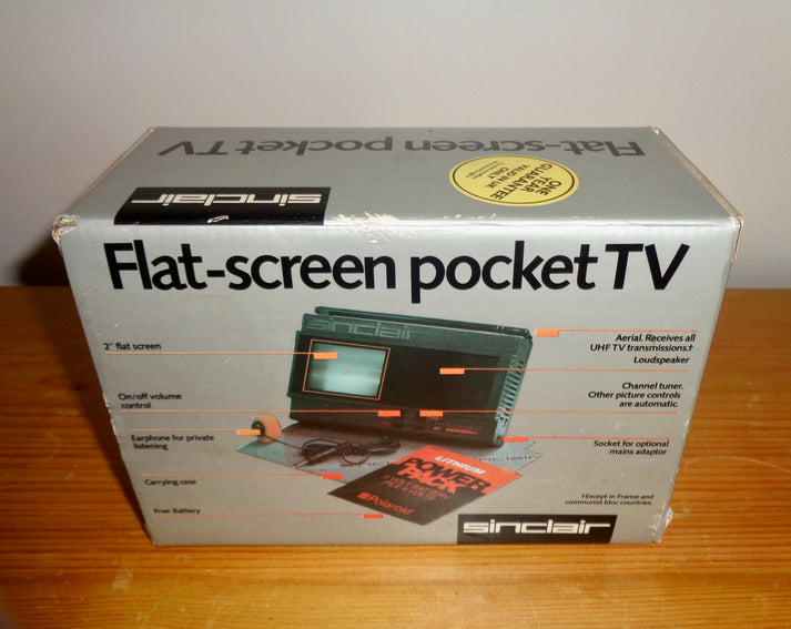 1980s Portable Sinclair Flat Screen Pocket Television TV 80 FTV1 ...