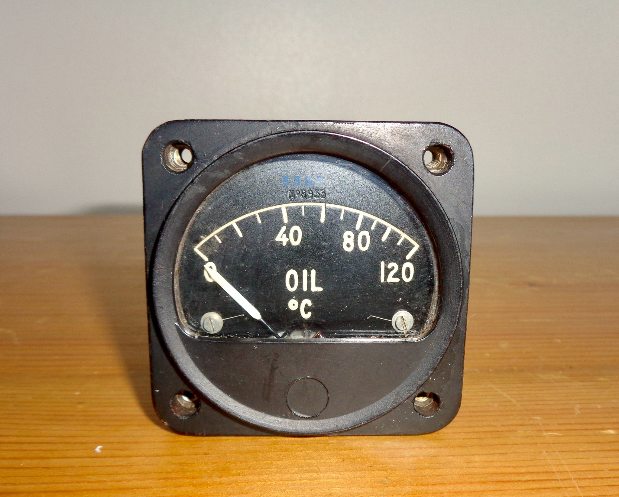 1940s Smiths Aircraft Oil Temperature 24 Volt Cockpit Gauge Number 895 ...