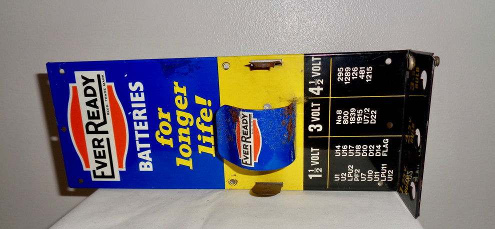 Vintage Lithographed Tin Sign Ever Ready Batteries For Longer Life ...
