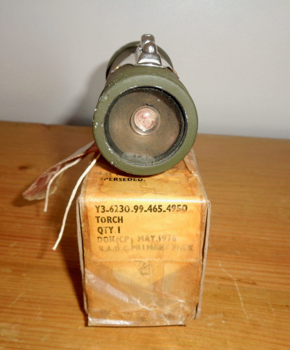 Vintage Military Hand Torch With Khaki Green Coated Surface Y3/WB/3841 ...